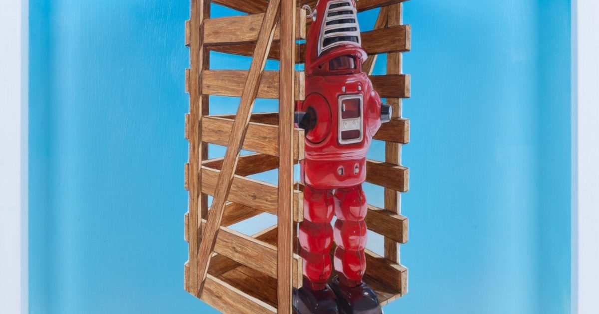 Patrick Hughes – Little Red Robot | Originals | Hang-Up Gallery